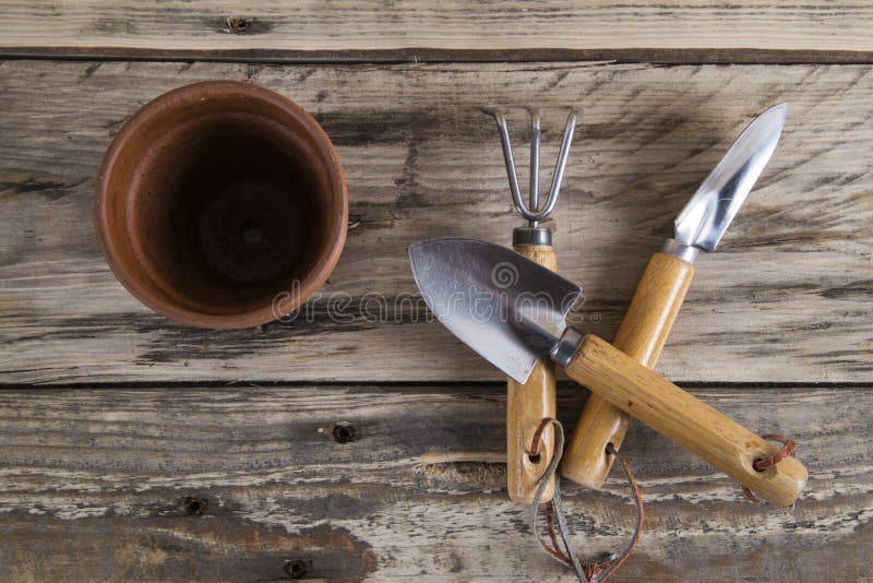 Gardening Flower Pot with Tools Stock Image - Image of season ...