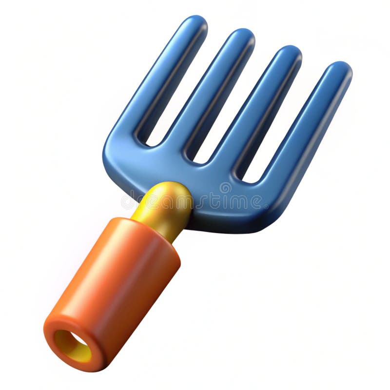 Gardening Fork 3D Icon stock illustration. Illustration of landscape ...