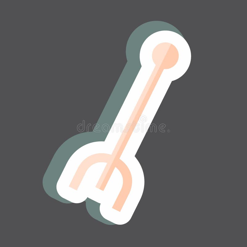 Gardening Fork Sticker in Trendy Isolated on Black Background Stock ...