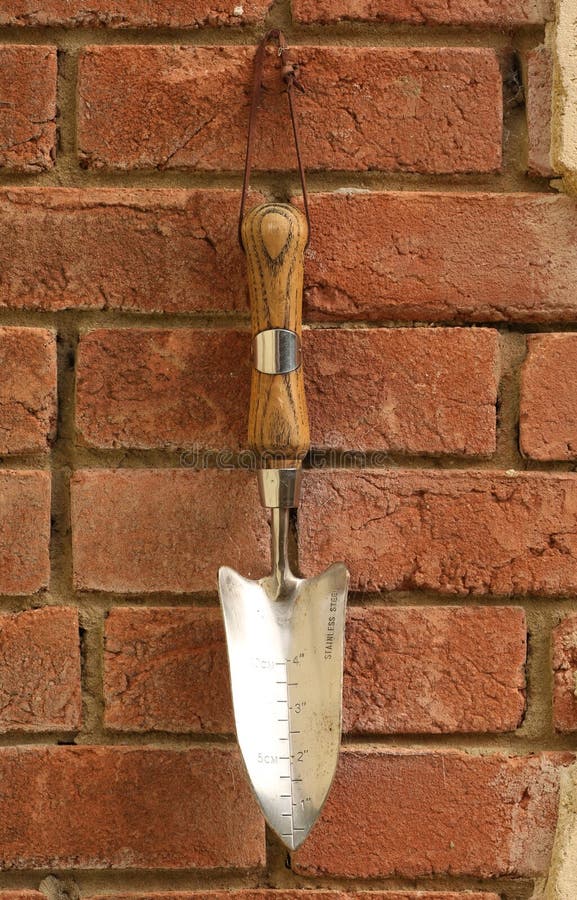 Gardening Hand Tools - Trowel and Fork on Wooden Boards Stock Image ...