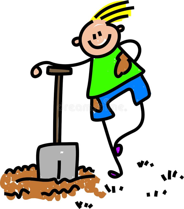 Child Digging Garden Stock Illustrations – 247 Child Digging Garden ...
