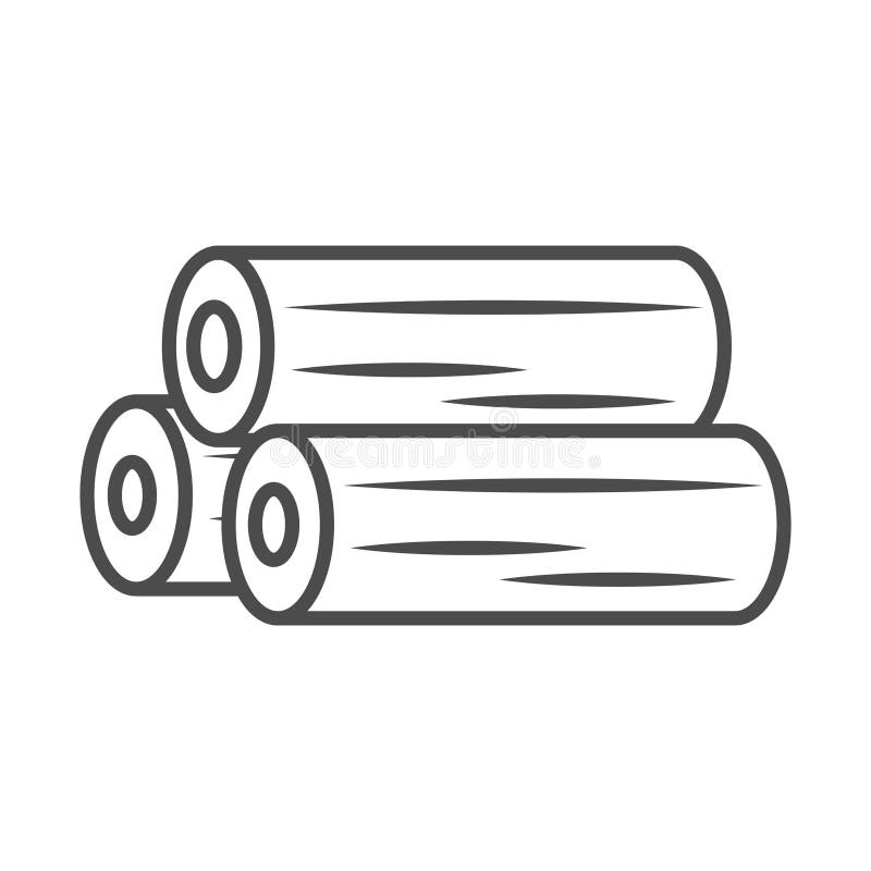 Gardening, Pillars of Wood Trunk of a Tree Line Icon Style Stock Vector ...