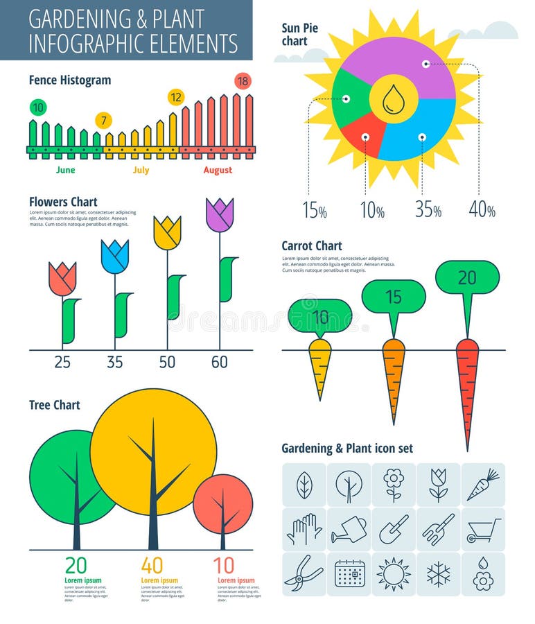 Gardening & Plant Infographic Stock Vector - Illustration of details ...