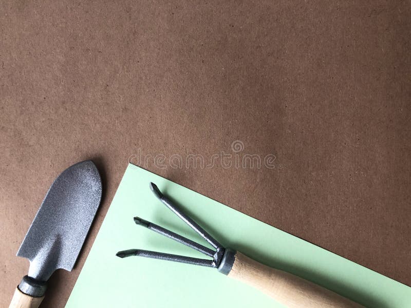 Gardening Tools Arranged Isolated on Craft Background Stock Image ...