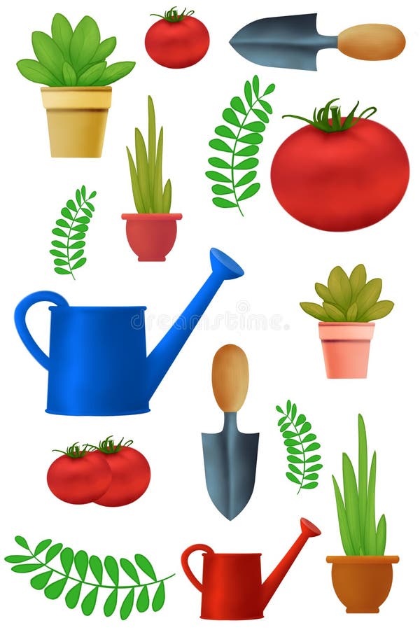Gardening Tools Equipment and Plants Seamless Pattern Template. Endless ...