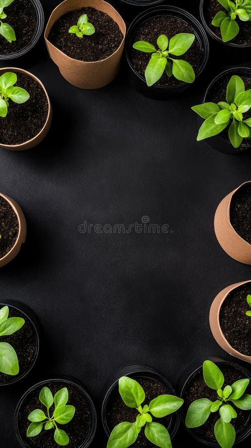 Gardening Tools and Healthy Seedlings are Beautifully Arranged on a ...