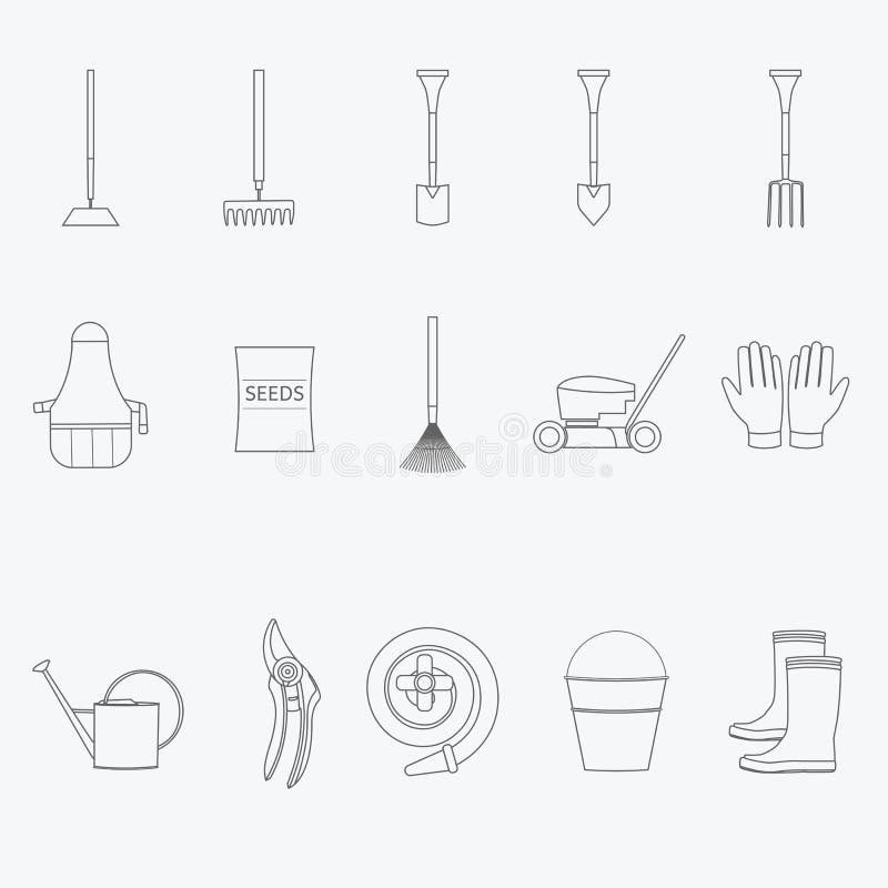 Yard Tools Line Art Stock Illustrations – 148 Yard Tools Line Art Stock ...