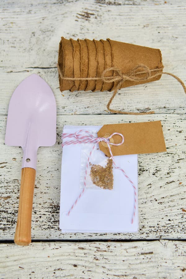 Gardening Tools and Materials with Biodegradable Pots, Hand Trowel, and ...
