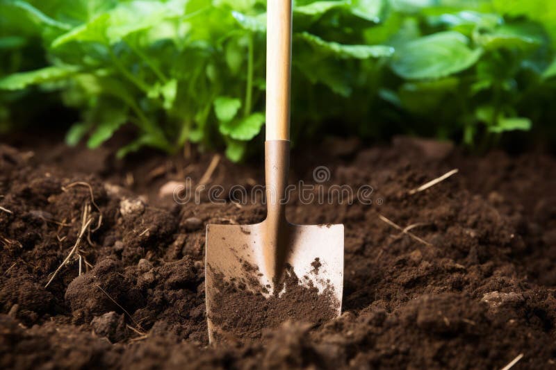 Gardening Tools in the Soil. Selective Focus. Work in the Garden in the ...