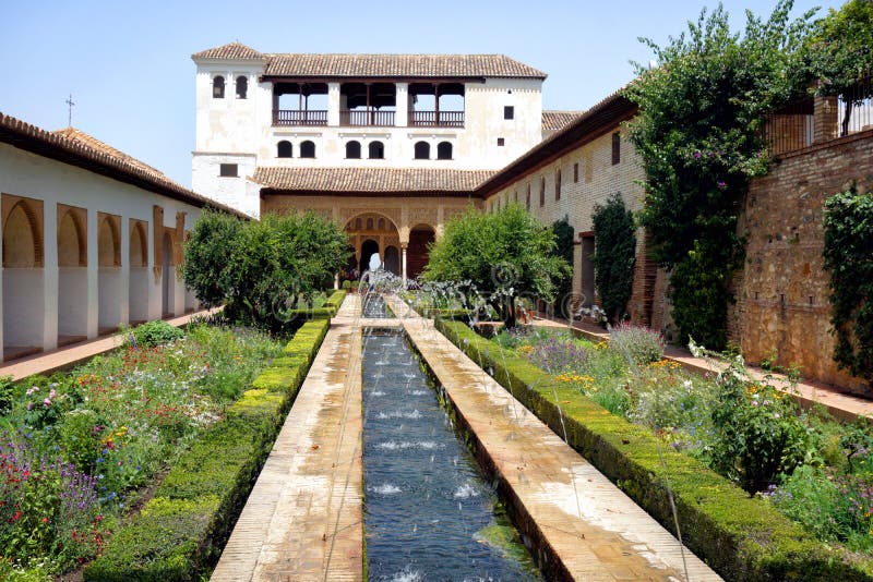 Gardens in Alhambra Complex Stock Photo - Image of arch, royal: 100077526