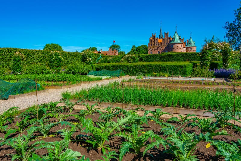 Gardens at Egeskov Slot Viewed during a Sunny Day in Denmark Stock ...
