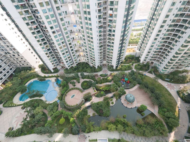 Gardens in a Residence Community Stock Photo - Image of pool, gardens ...