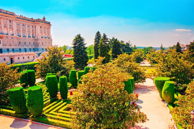 Gardens in Retiro Park in Madrid Spain Stock Image - Image of cityscape ...
