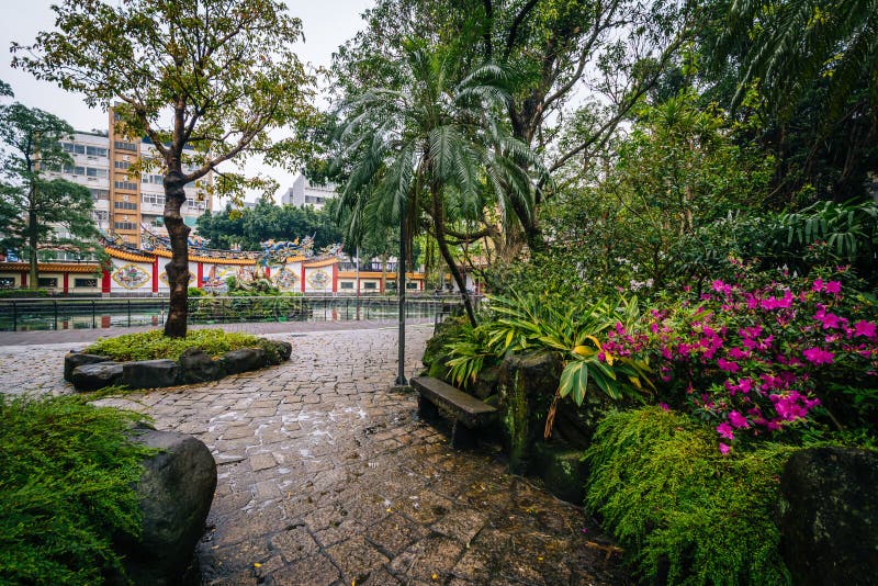 Gardens and Walkways at a Park in the Datong District, in Taipei Stock ...