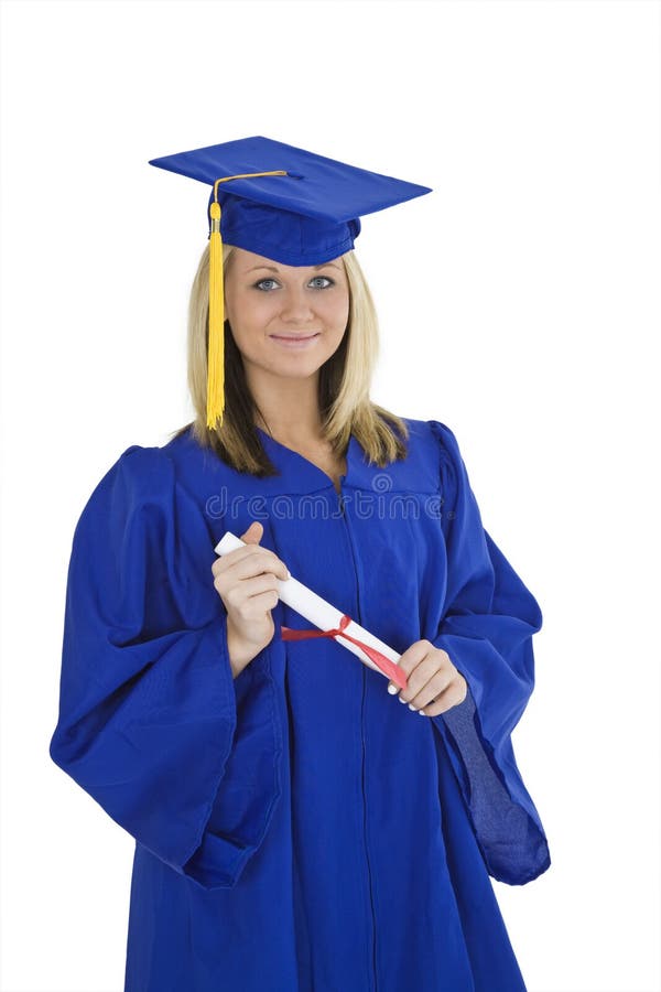 494 Girl Blue Cap Gown Graduation Stock Photos - Free & Royalty-Free ...