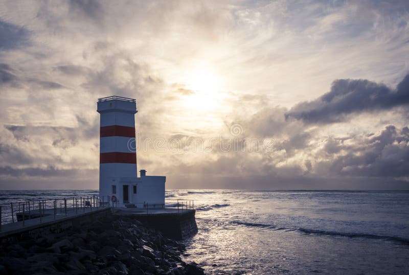Gardur Lighthouse in Iceland Stock Image - Image of travel, iceland ...