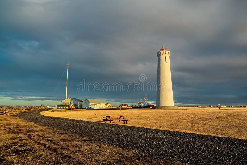 Gardur Lighthouse in Iceland Stock Image - Image of ship, gardur: 190998241