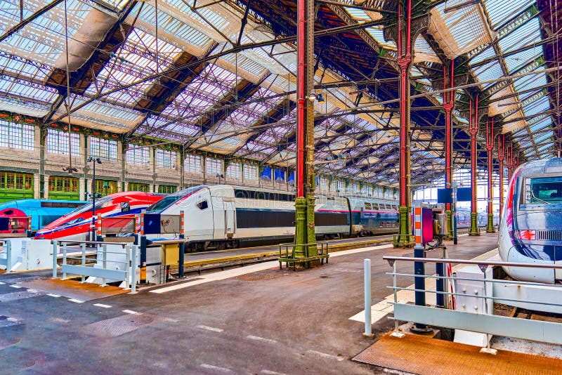 Gare De Lyon Train Station in Paris Stock Photo - Image of motion ...