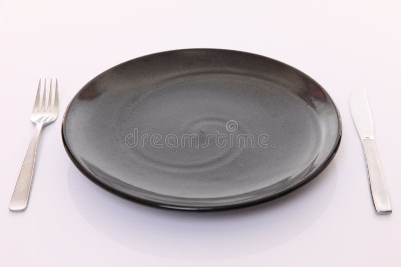 Garfo E Faca Numa Mesa De Jantar Imagem de Stock - Imagem de comer ...