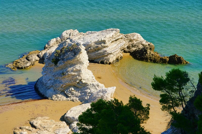 White Rocks at Vieste, Italy Stock Photo - Image of tourism, scenery ...