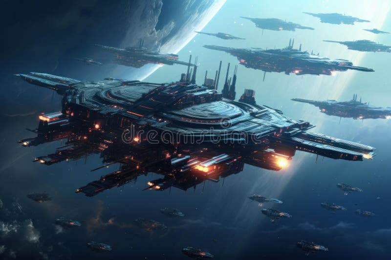 Gargantuan Space Fleet. Generate Ai Stock Illustration - Illustration of provider, galaxy: 312976022
