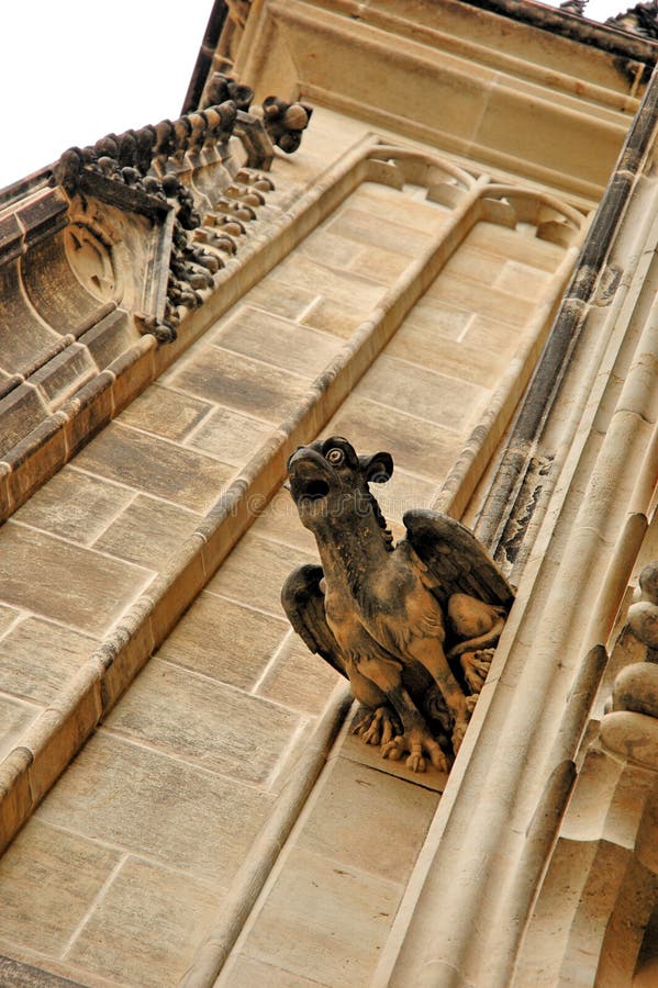 Gargoyle at cathedral wall stock photo. Image of face - 3140474