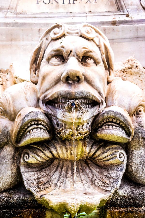 Gargoyle Near Pantheon in Rome, Italy Stock Photo - Image of heritage ...