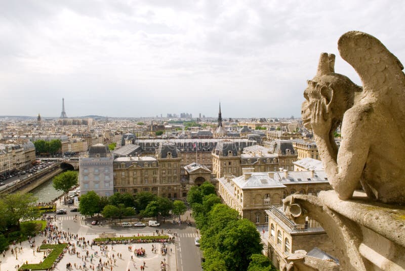 Gargoyle of Notre Dame, Paris Stock Image - Image of religion, notre ...