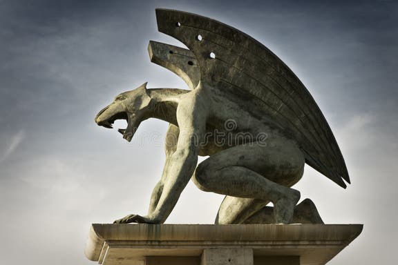 Gargoyle side stock image. Image of valencia, body, dangerous - 24552575