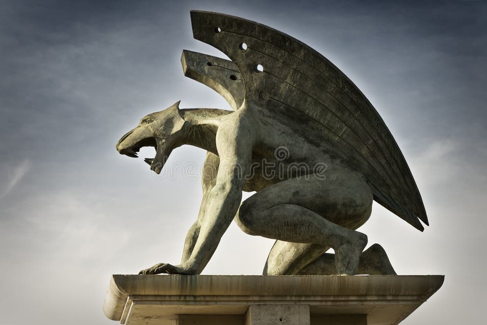 Gargoyle side stock image. Image of valencia, body, dangerous - 24552575