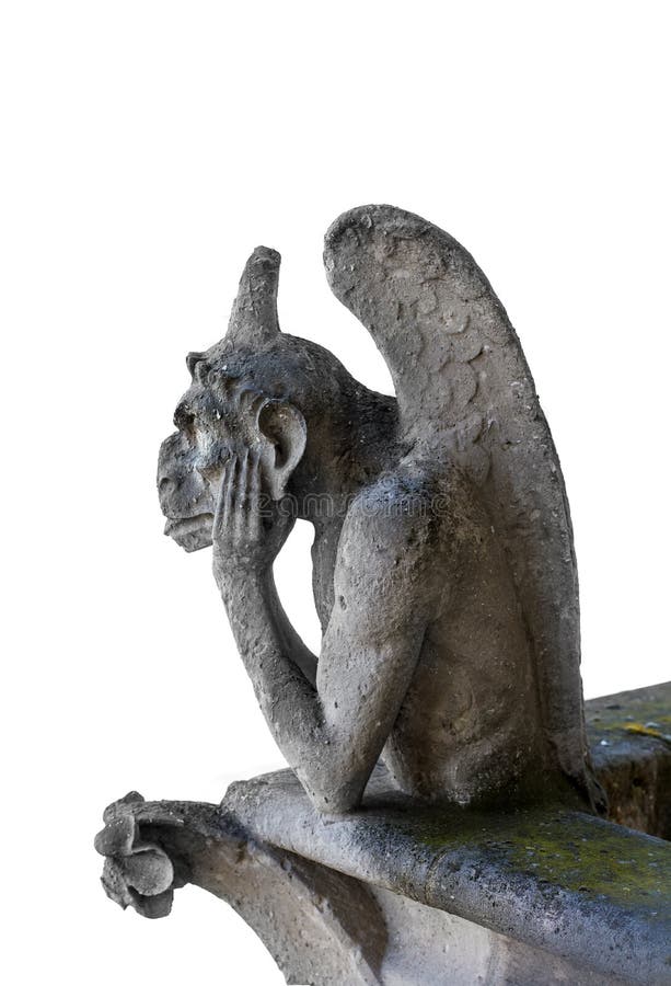 Gargulec Na Notre Damae Z Linią Horyzontu Paryż Zdjęcie Stock - Obraz ...