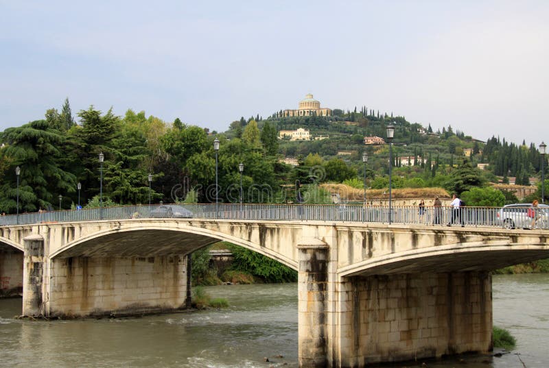 Garibaldi Bridge in Rome, Italy. Tevere River. Stock Photo - Image of ...