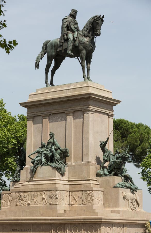Garibaldi Monument on Janiculum Hill in Rome Stock Image - Image of ...