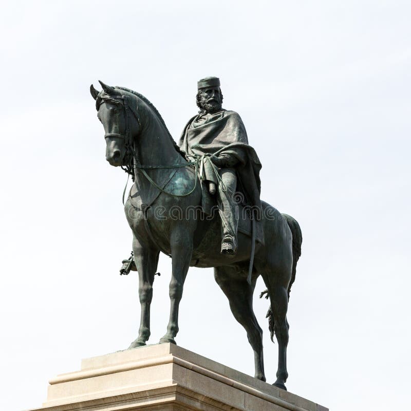 Garibaldi Monument on Janiculum Hill in Rome, Stock Image - Image of ...