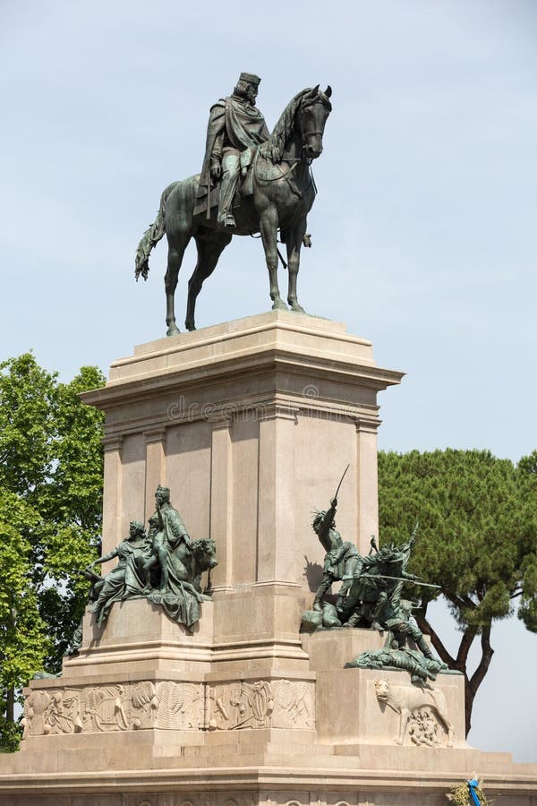 Garibaldi Monument on Janiculum Hill in Rome Stock Image - Image of ...