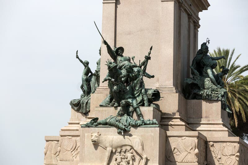 Garibaldi Monument on Janiculum Hill in Rome, Stock Image - Image of ...