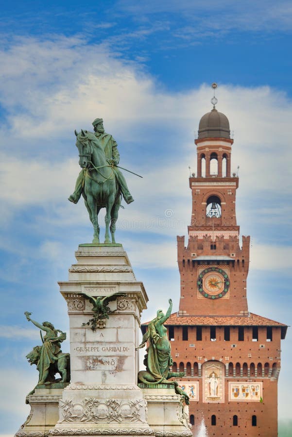 Garibaldi S Statue in Milan before Castello Sforzesco Editorial Photo ...
