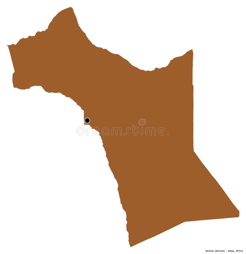 Garissa, County of Kenya, on White. Administrative Stock Illustration ...