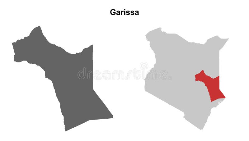 Garissa outline map stock vector. Illustration of template - 356530726