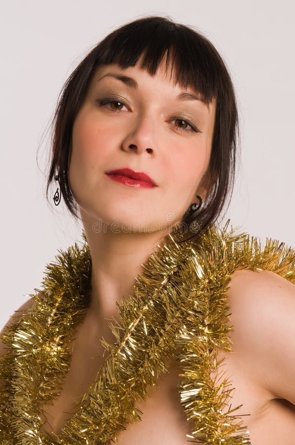 Garland stock image. Image of hair, pretty, long, brunette - 17508579