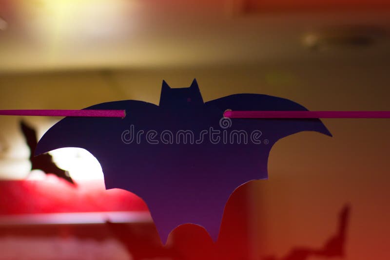 Garland of Bats on a String To Halloween Stock Image - Image of funny ...