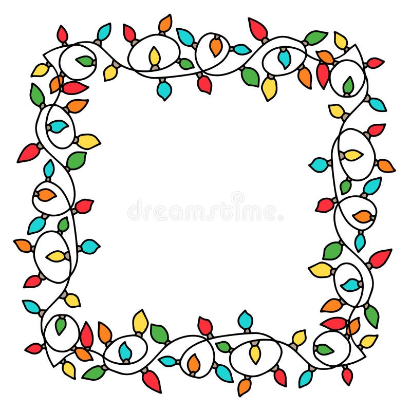 Garland Border Drawn by Hand. Endless Seamless Patterned Vector Brush ...