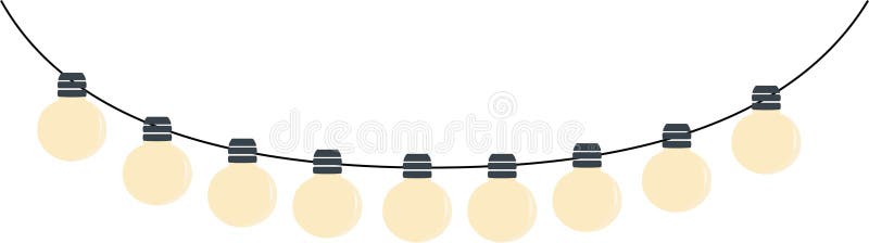 Garland of Cute Electric Light Bulbs in Vintage Style. Stock Vector ...