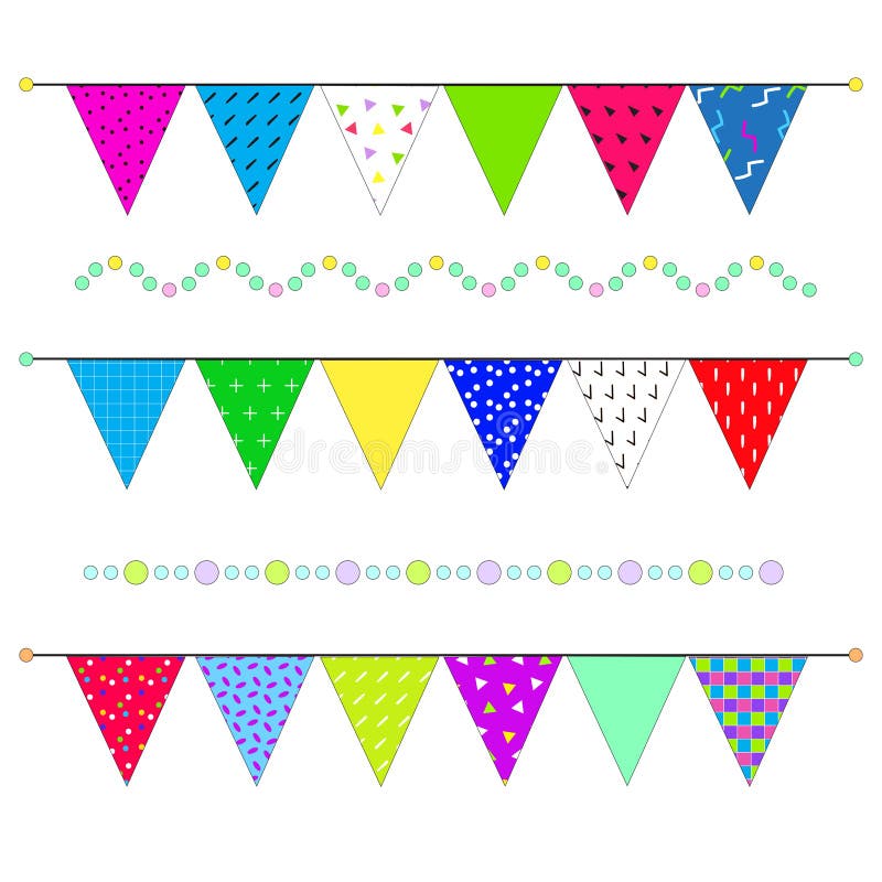 Garland of flags samples stock vector. Illustration of decoration ...