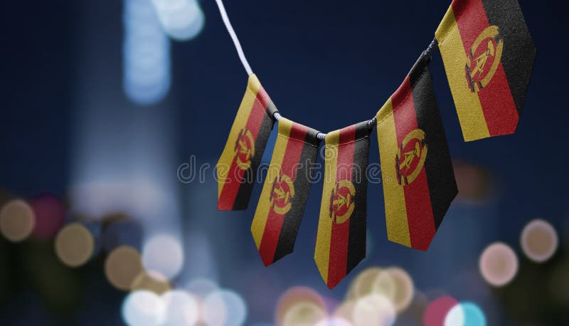 A Garland of GDR National Flags on an Abstract Blurred Background Stock ...