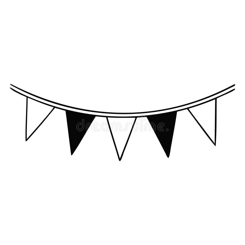 Garland with Triangle Flags Vector Illustration Stock Illustration ...