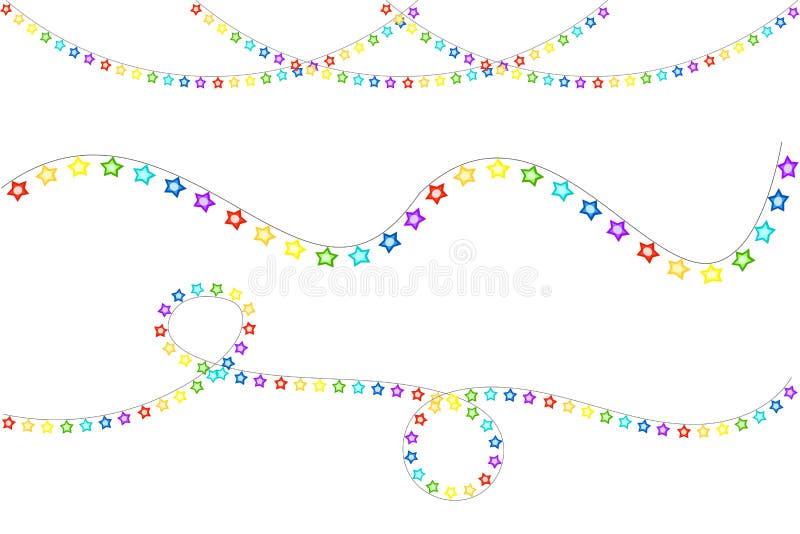 Garlands of Stars. Wave Pattern. Magic Print. Vector Illustration ...