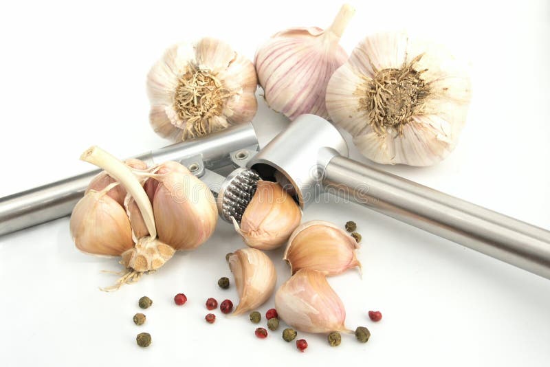 Garlic stock photo. Image of press, highkey, garlics, culinary - 222086