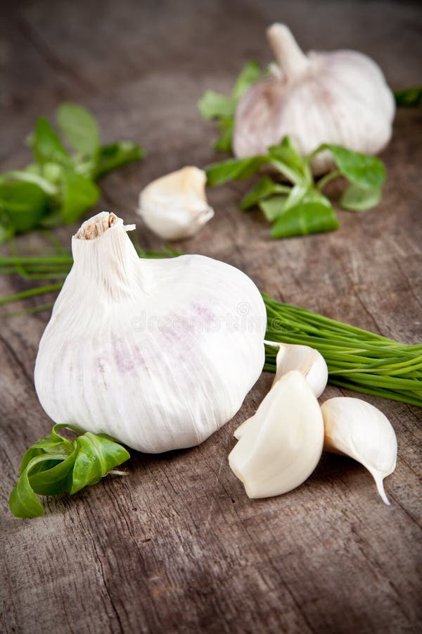 Garlic stock photo. Image of healthy, natural, food, wooden - 18589948