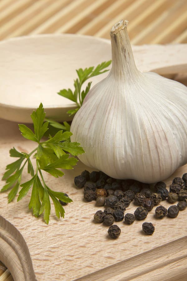 Garlic, Black Pepper and Peas Stock Photo - Image of nutrition ...